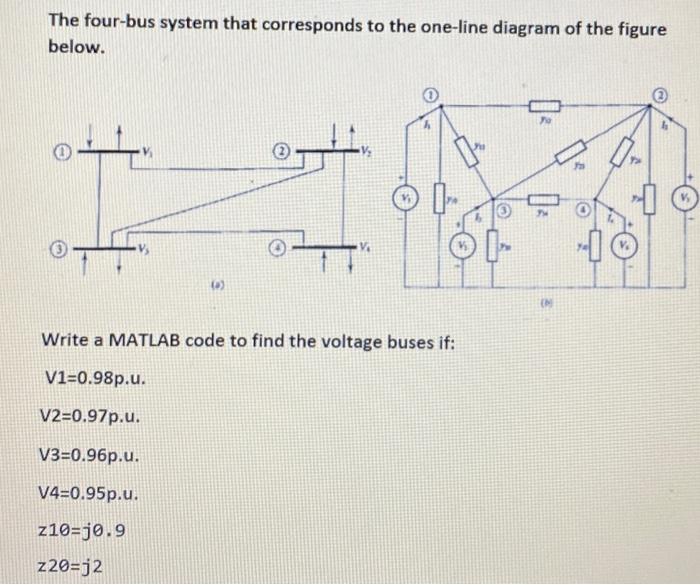 The four-bus system that corresponds to the one-line | Chegg.com