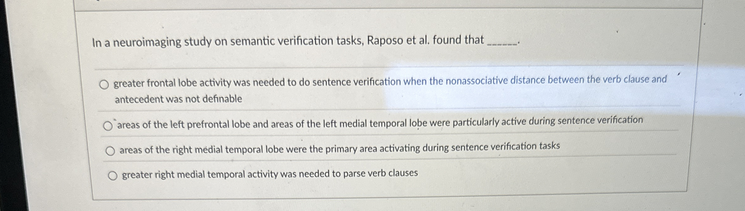 High Quality SOLUTION In a neuroimaging study on semantic verification ...