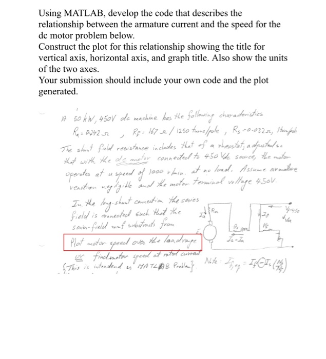 Using MATLAB, develop the code that describes the | Chegg.com