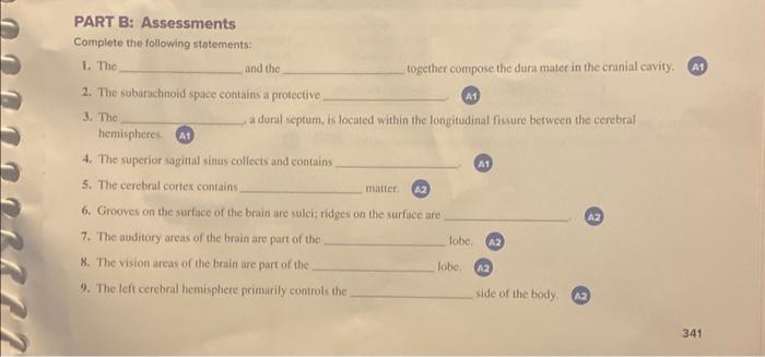 Solved PART B: Assessments Complete the following | Chegg.com