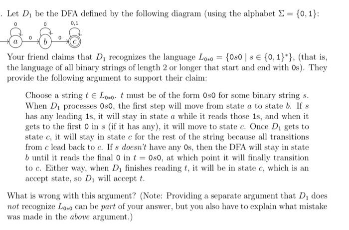 Solved Let D1 be the DFA defined by the following diagram | Chegg.com
