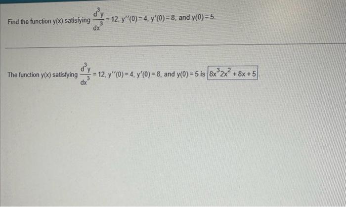 Solved Find the function y(x) satisfying | Chegg.com