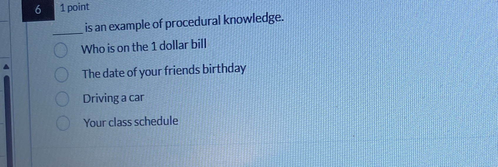 Solved 61 ﻿pointq, ﻿is an example of procedural | Chegg.com