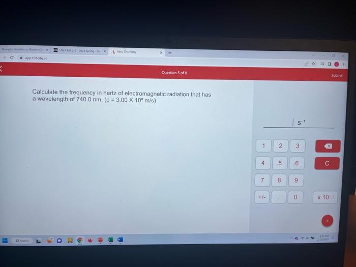 Solved Calculate the frequency in hertz of electromagnetic | Chegg.com