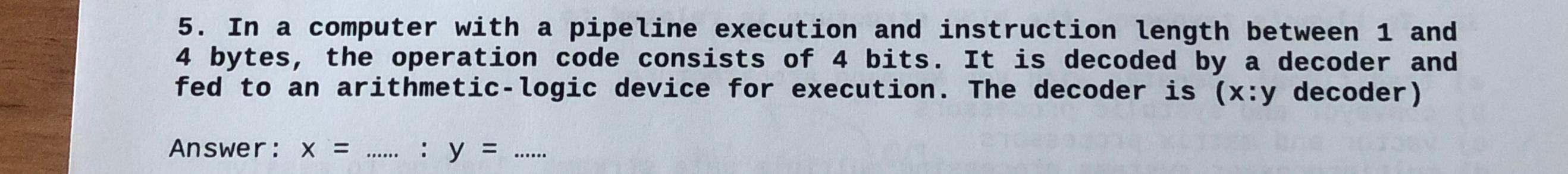 Solved In a computer with a pipeline execution and | Chegg.com