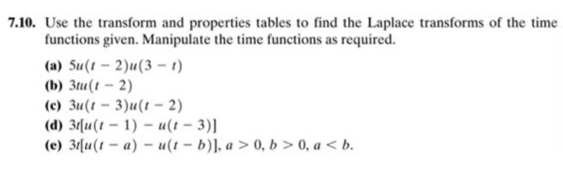 Solved 7.10. ﻿Use the transform and properties tables to | Chegg.com