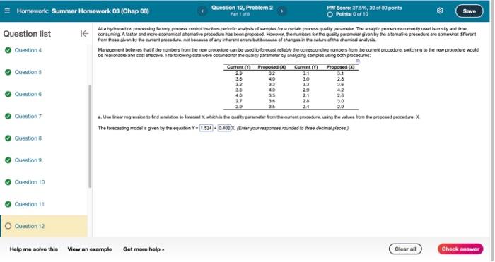 Solved The frecasing mosel is gres by the squstion r. C. | Chegg.com