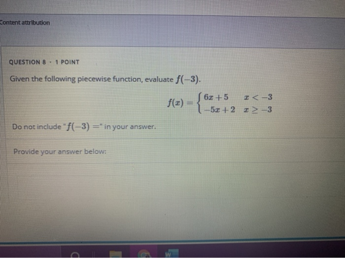 Solved Content attribution QUESTION 8 1 POINT Given the | Chegg.com