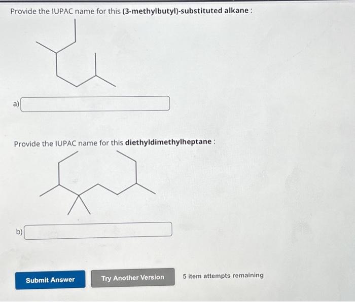 Solved Provide the IUPAC name for this | Chegg.com