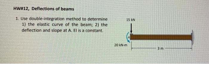 Solved 1. Use double-integration method to determine 1) the | Chegg.com