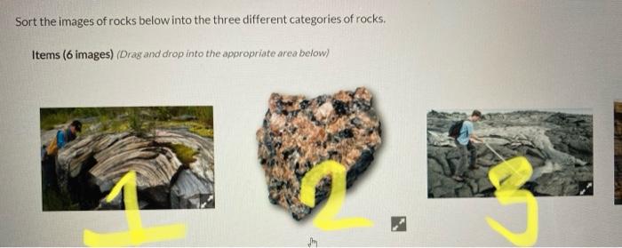 Solved: Sort The Images Of Rocks Below Into The Three Diff... | Chegg.com