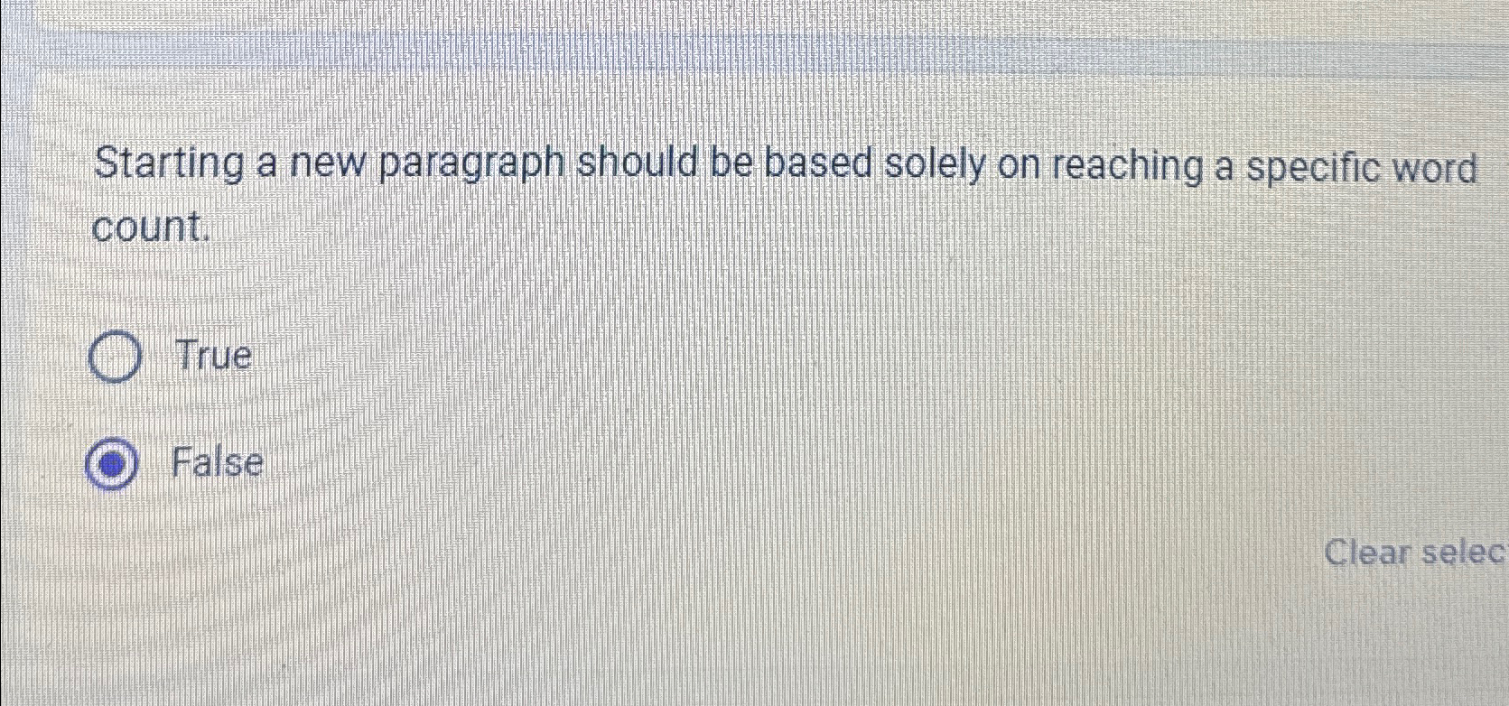 Solved Starting a new paragraph should be based solely on | Chegg.com