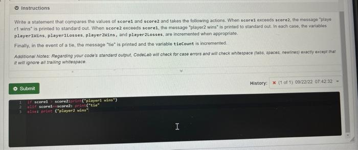 Solved Write a statement that compares the values of score1 | Chegg.com