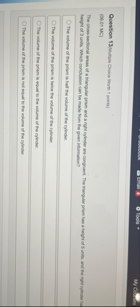 Solved Question 13 (Multiple Choice Worth 1 ﻿points)(06.01 | Chegg.com