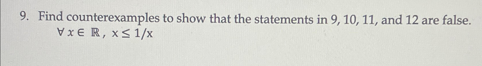 Solved Find counterexamples to show that the statements in | Chegg.com