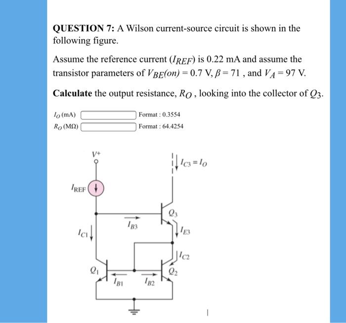 Solved QUESTION 8: A Widlar current source has the | Chegg.com