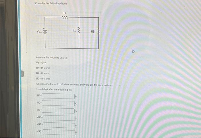 Solved Consider the following circuit Assume the following | Chegg.com