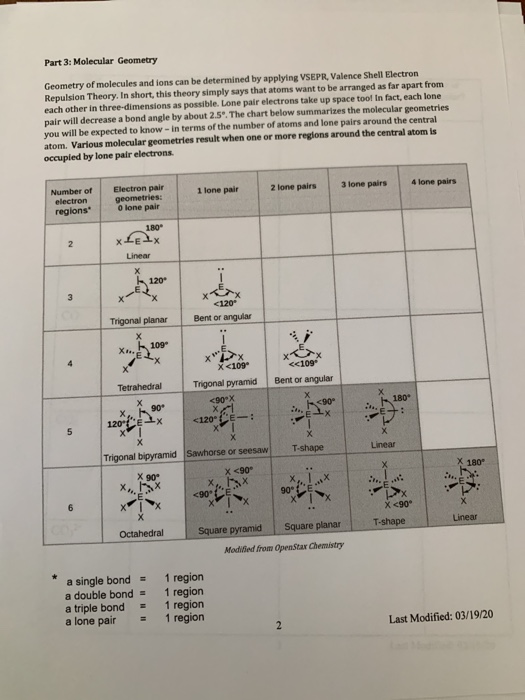 Part 3: Molecular Geometry Geometry of molecules and | Chegg.com