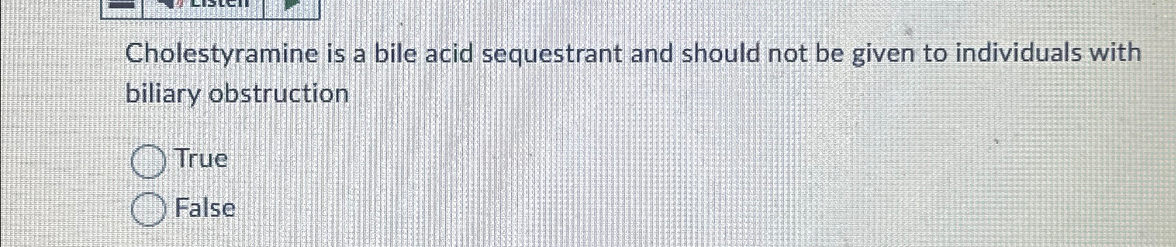 Solved Cholestyramine is a bile acid sequestrant and should | Chegg.com