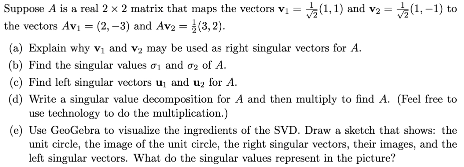 Solved Suppose A ﻿is a real 2×2 ﻿matrix that maps the | Chegg.com
