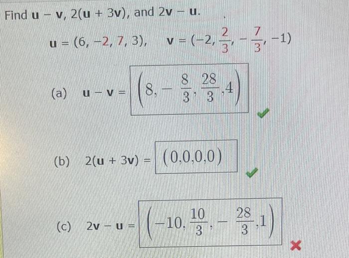 Solved Find u−v,2(u+3v), and 2v−u | Chegg.com