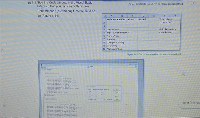 13. Size the Code window in the Visual Basic Editor | Chegg.com