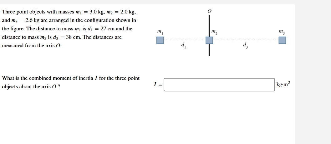 Solved Three point objects with masses m1=3.0kg,m2=2.0kg,and | Chegg.com