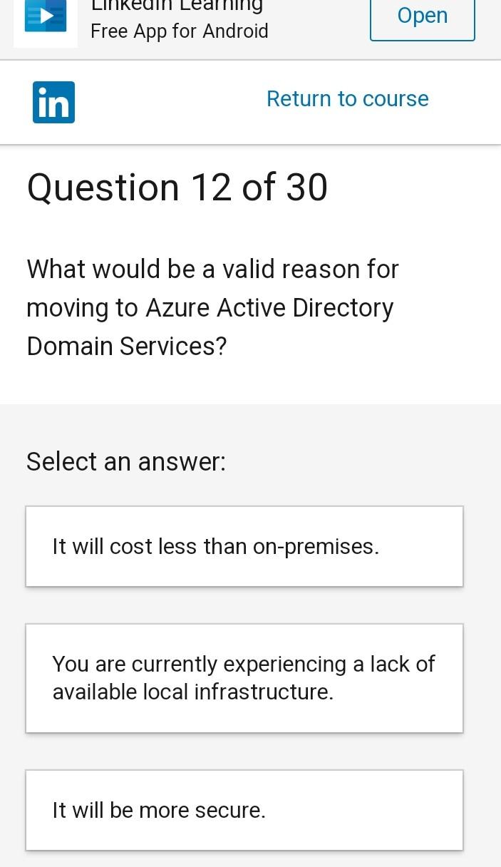 Solved What would be a valid reason for moving to Azure | Chegg.com