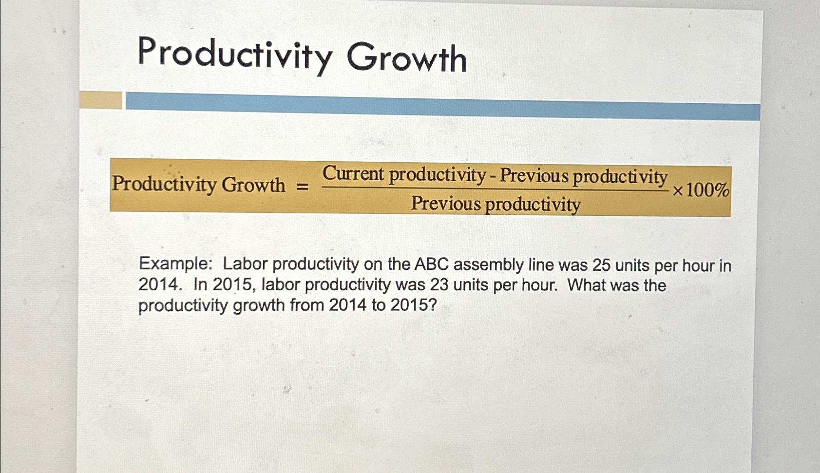 Solved Productivity Growth ﻿Productivity Growth | Chegg.com
