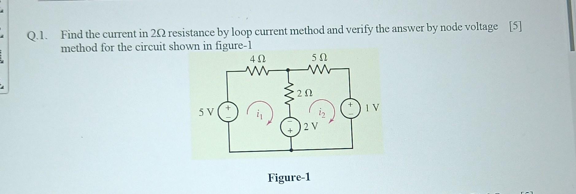 Solved 1. Find the current in 2Ω resistance by loop current | Chegg.com