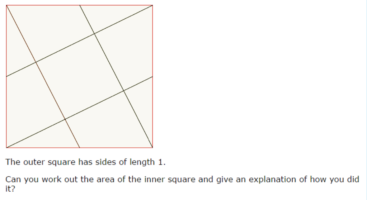 Solved The outer square has sides of length 1.Can you work | Chegg.com