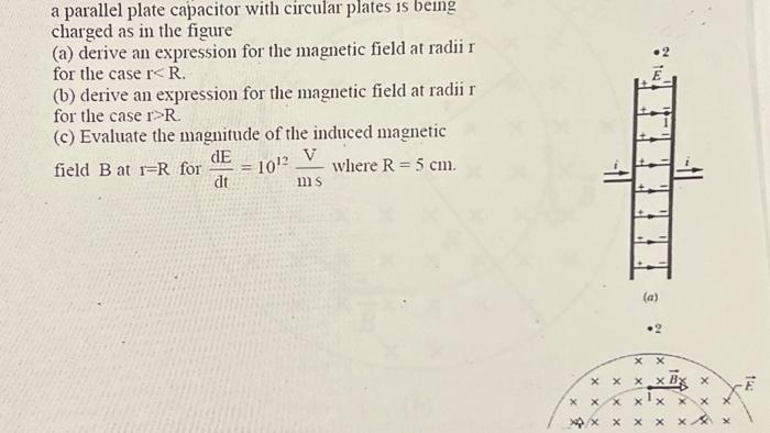 Solved a parallel plate capacitor with circular plates is | Chegg.com