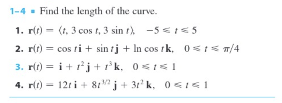 Solved JUST SOLVE 2 ﻿and 4: 1-4 = ﻿Find the length of the | Chegg.com