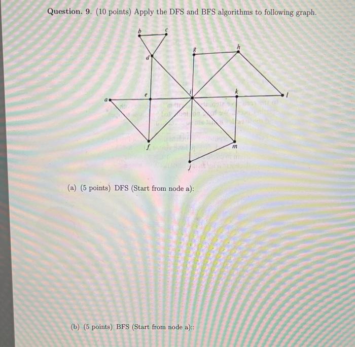 Solved Question. 9. (10 points) Apply the DFS and BFS | Chegg.com Solved Question. 9. (10 points) Apply the DFS and BFS | Chegg.com