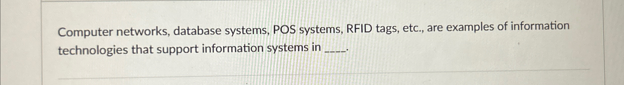 Computer networks, database systems, POS systems, | Chegg.com