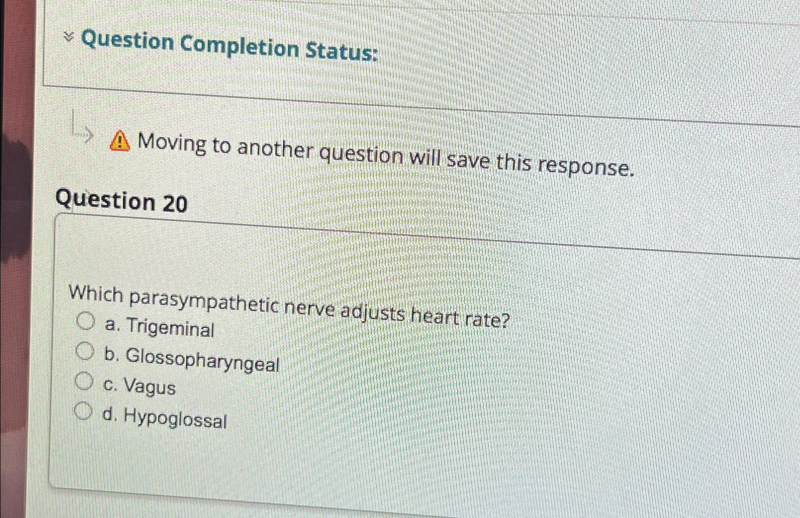 Solved Question Completion Status:Moving to another question | Chegg.com