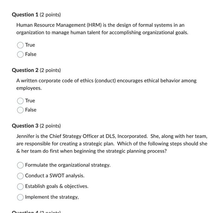 Solved Human Resource Management (HRM) is the design of | Chegg.com