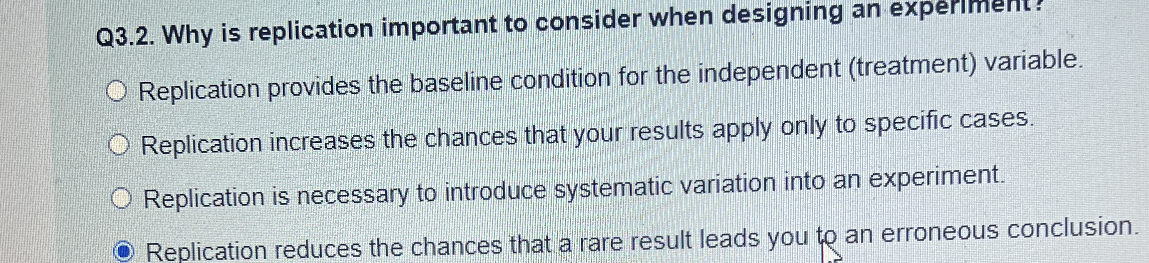 Solved Q3.2. ﻿Why is replication important to consider when | Chegg.com