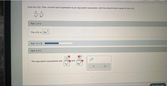 Solved Find the LCD. Then convert each expression to an | Chegg.com