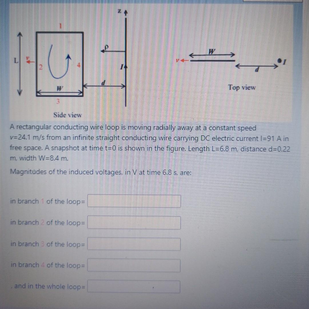 Solved Top view Side view A rectangular conducting wire loop | Chegg.com