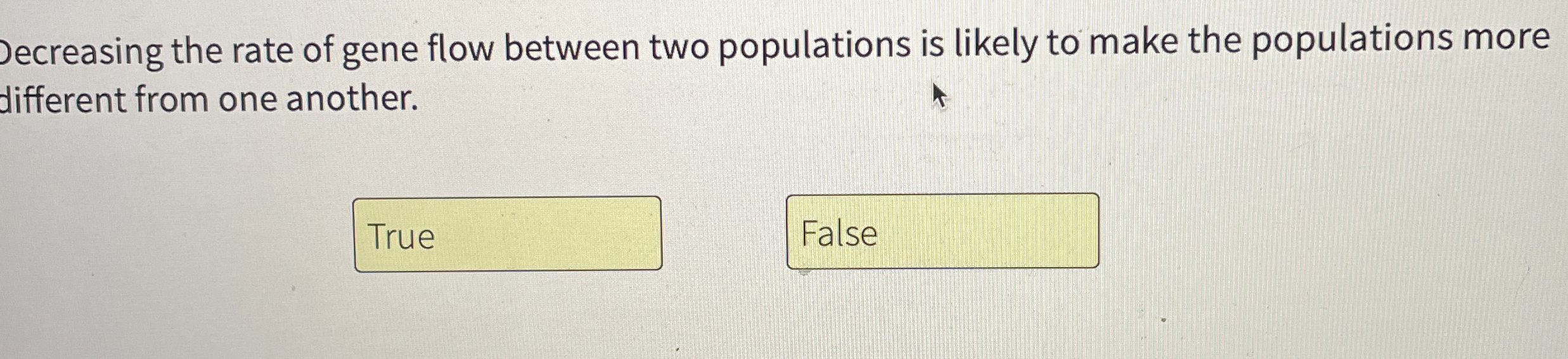 Solved Decreasing the rate of gene flow between two | Chegg.com