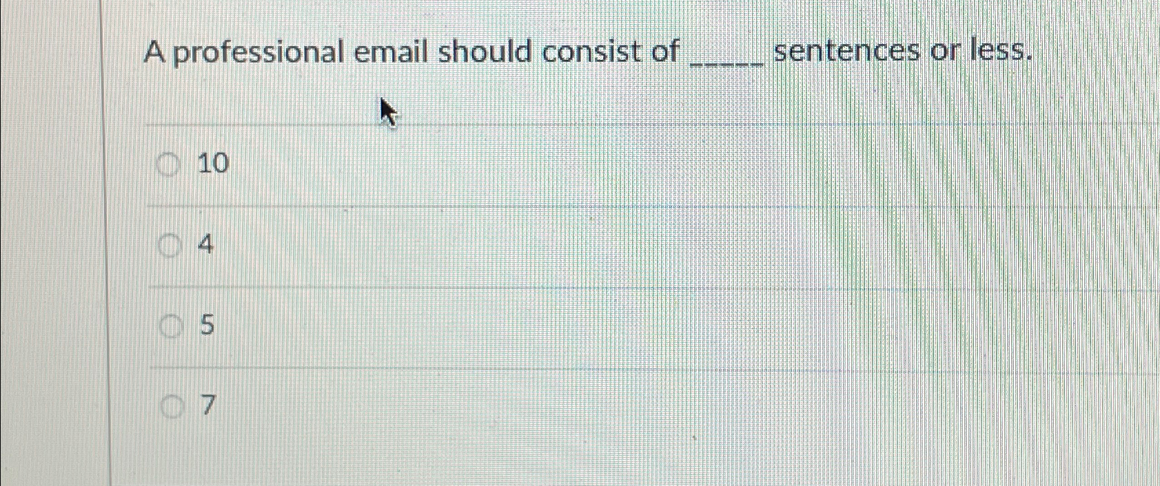 Solved A professional email should consist of sentences or | Chegg.com