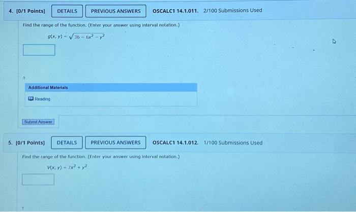 Solved Find the range of the function. (Enter your answer | Chegg.com