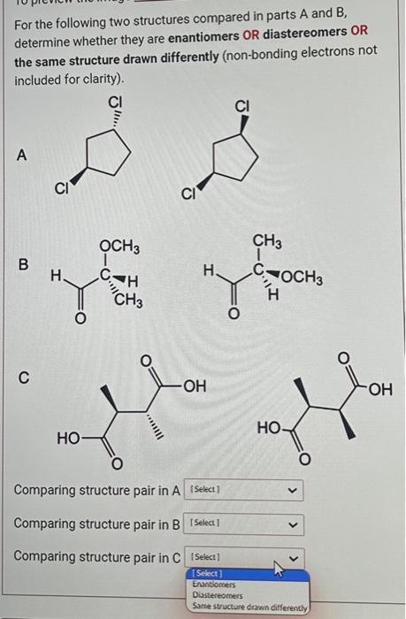 Solved For the following two structures compared in parts A | Chegg.com