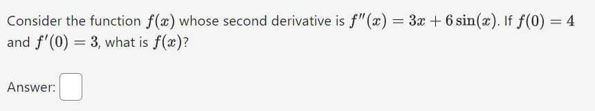 Solved Consider the function f(x) ﻿whose second derivative | Chegg.com
