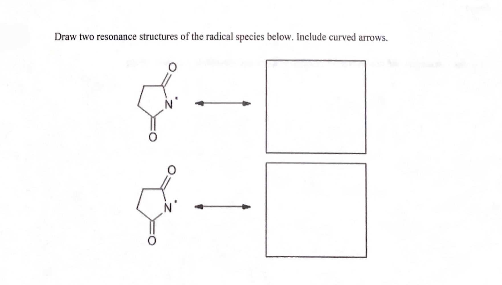 Solved Draw two resonance structures of the radical species | Chegg.com