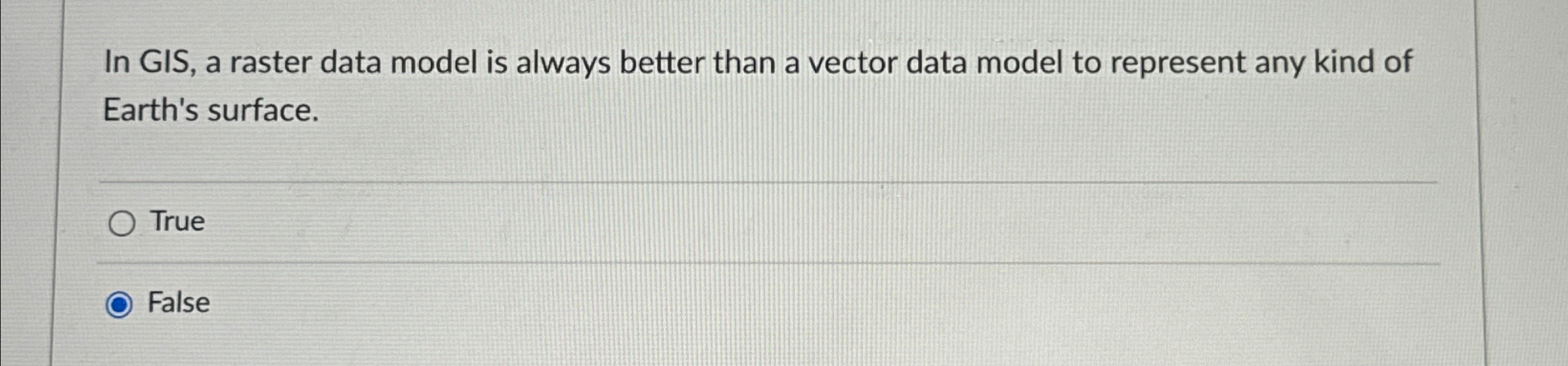 Solved In GIS, a raster data model is always better than a | Chegg.com