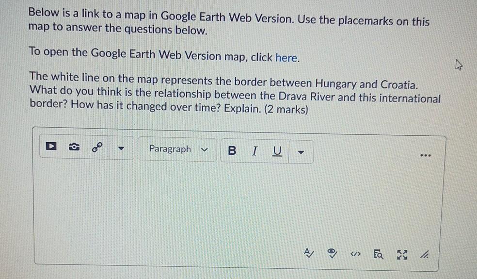 Solved Below is a link to a map in Google Earth Web Version. | Chegg.com