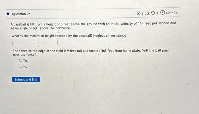 Solved A baseball is hit from a height of 5 feet above the | Chegg.com