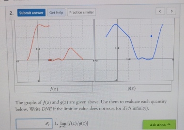 Solved →The graphs of f(x) ﻿and g(x) ﻿are given above. | Chegg.com